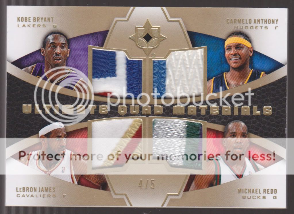 Ultimate quad gu patch lebron /5 1/1 +5 03/04 ult logoman rookie auto ...